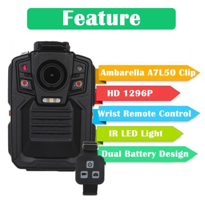 1296P Wireless Law Enforcement Body Camera Battery Life Long High ...