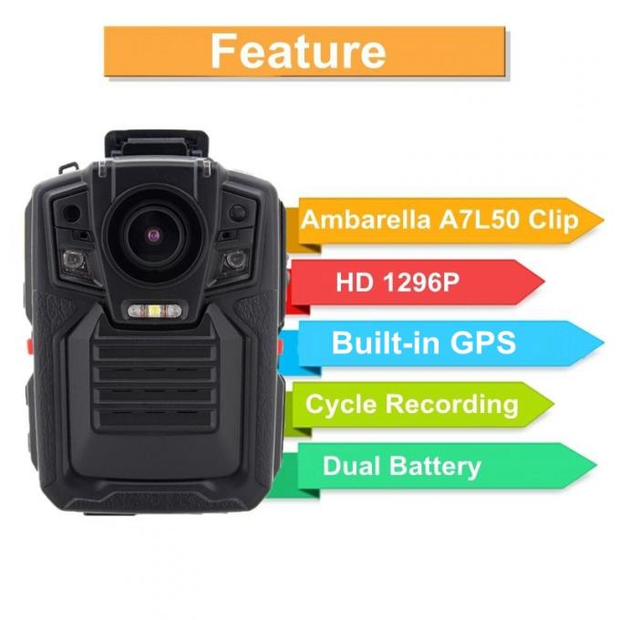 Ambarella A7L75 Security WIFI Body Camera For Civilians 2.0 Inch LCD